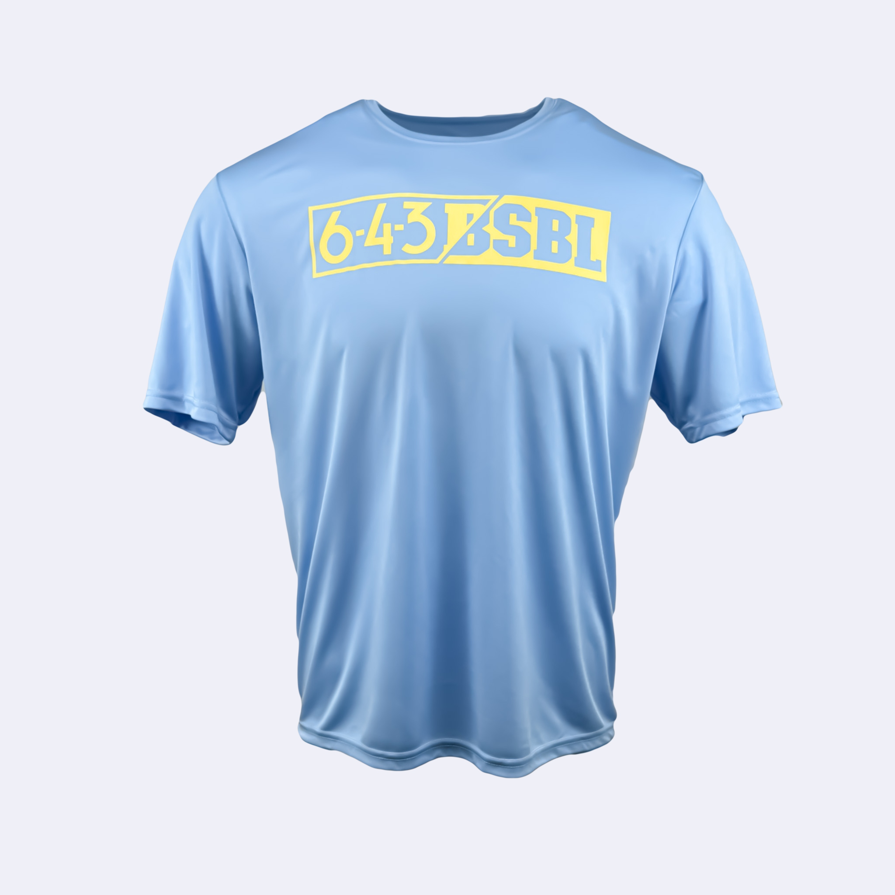 HIGHLIGHT YOUTH PERFORMANCE TEE - LIGHT BLUE/YELLOW V1 – 6-4-3 BASEBALL