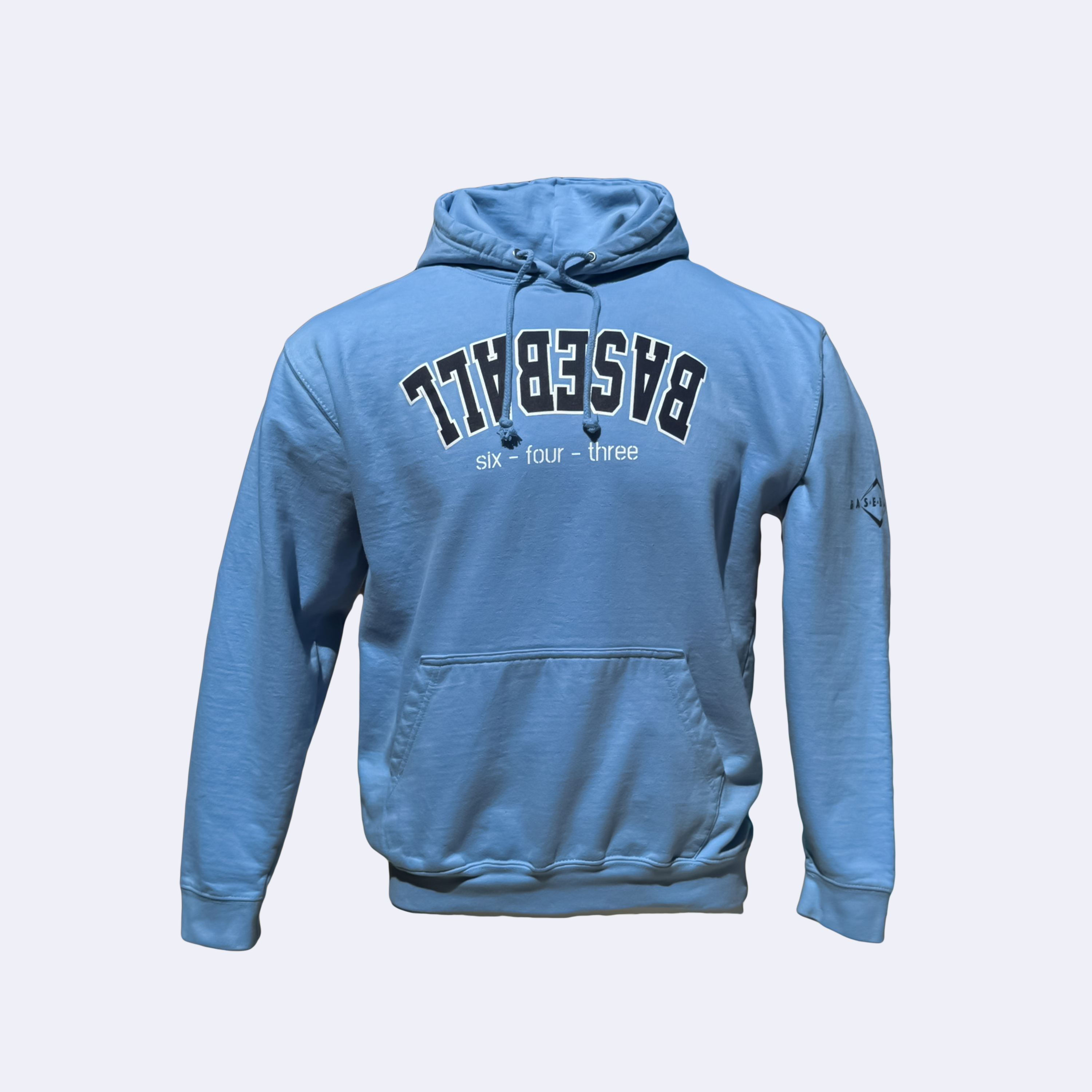 HOODIE - YOUTH - UPSIDE DOWN BSBL LT BLUE V1 – 6-4-3 BASEBALL